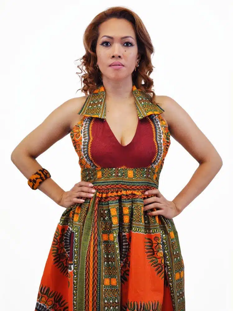 Deep Orange African Dashiki Dress African Clothing Store Jt Aphrique