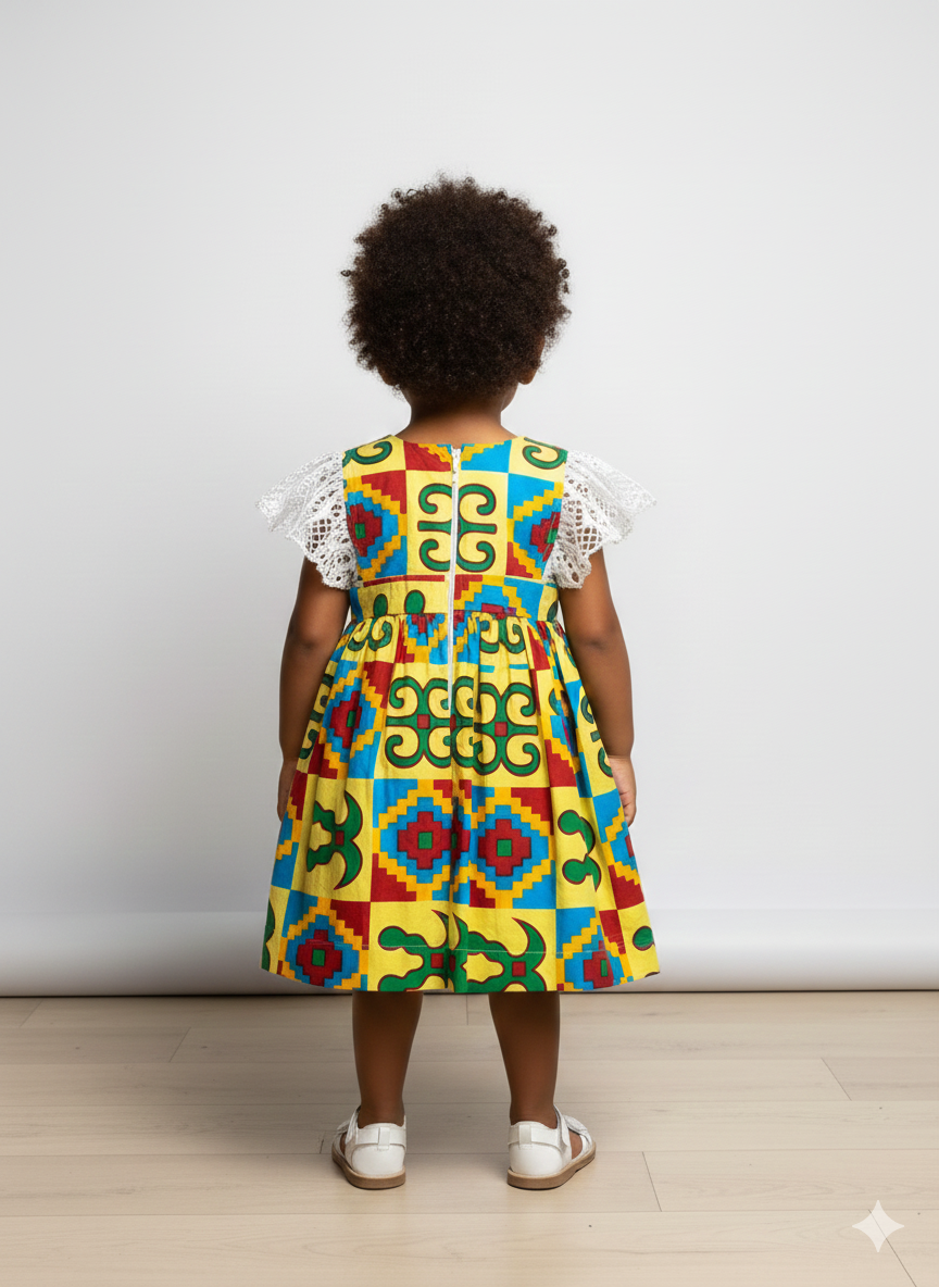 Girls African Print Dress - africanclothingstore.co.uk