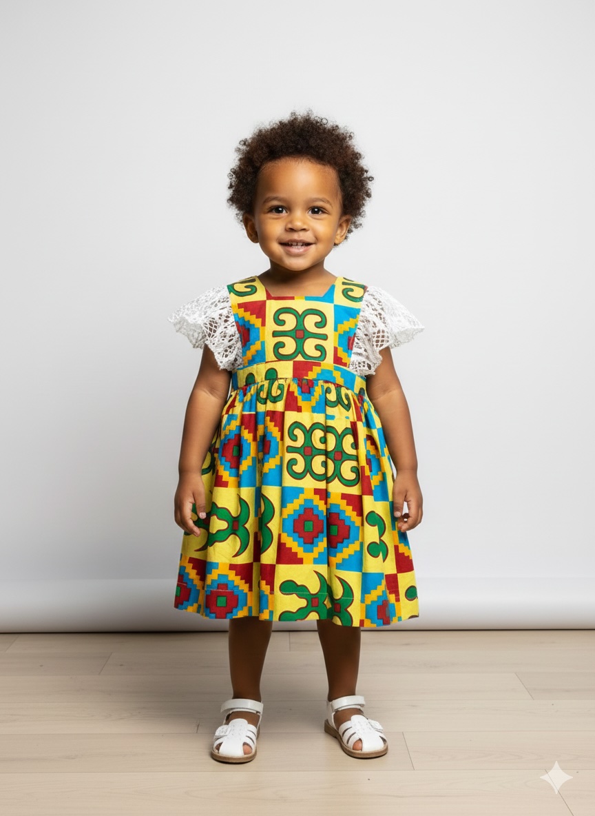 Girls African Print Dress - africanclothingstore.co.uk